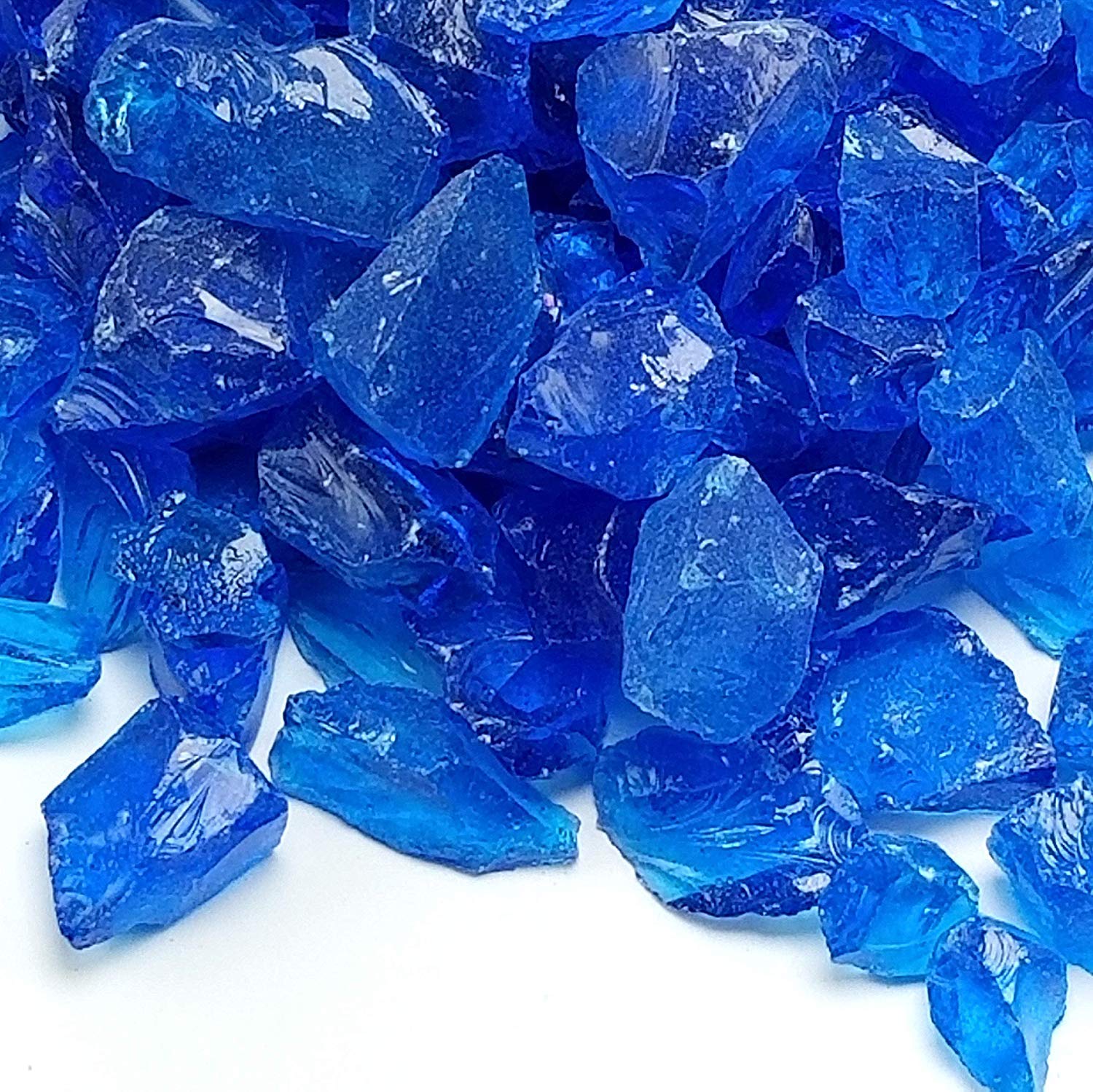 Turquoise Blue 1/2" - 3/4" Large Premium Fire Glass for Fireplace and